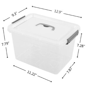 Bringer 6-Pack Clear Plastic Latching Storage Box, Plastic Box, 10 L