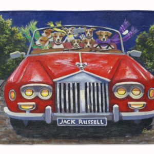 Caroline's Treasures Jack Russell Evening Cruise Machine Washable Memory Foam Mat doormats, Multicolor