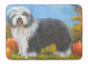 caroline's treasures old english sheepdog ocotoberfest machine washable memory foam mat doormats, multicolor