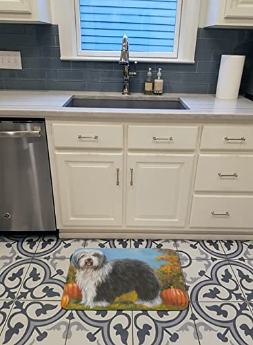 Caroline's Treasures Old English Sheepdog Ocotoberfest Machine Washable Memory Foam Mat doormats, Multicolor