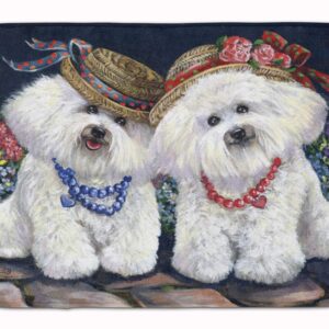 Caroline's Treasures Bichon Frise Sisters Machine Washable Memory Foam Mat doormats, Multicolor