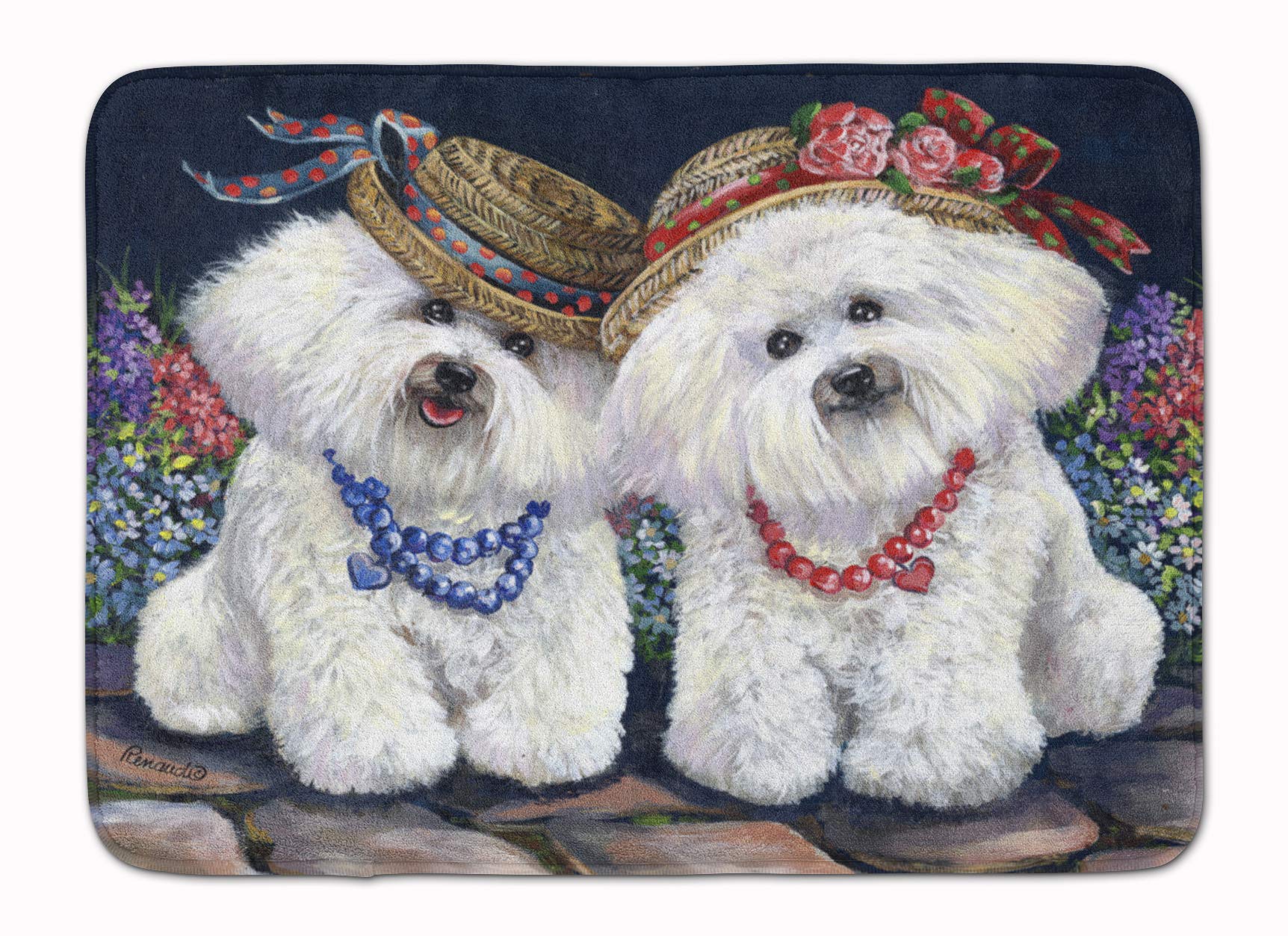 Caroline's Treasures Bichon Frise Sisters Machine Washable Memory Foam Mat doormats, Multicolor