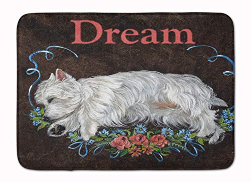 Caroline's Treasures Westie Dream Machine Washable Memory Foam Mat doormats, Multicolor