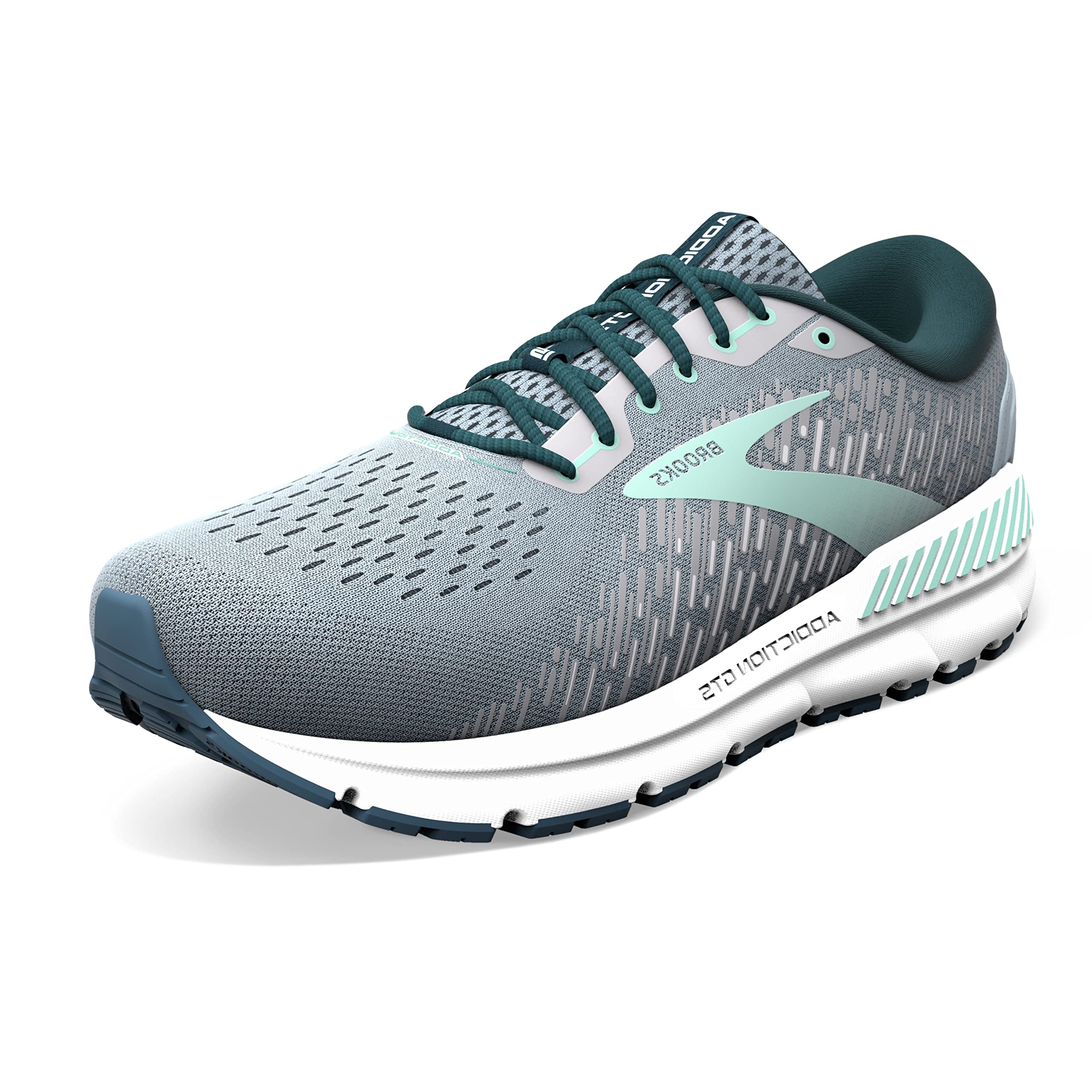 Brooks Women's Addiction GTS 15 Supportive Running Shoe - Grey/Navy/Aqua - 5 Narrow