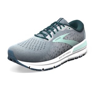 brooks women's addiction gts 15 supportive running shoe - grey/navy/aqua - 12 x-wide