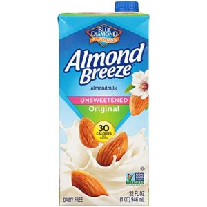 Almond Breeze Dairy Free Almondmilk Unsweetened Original 32 Oz Boxes, 6 Count