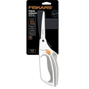 Fiskars Softgrip All-Purpose Scissors, Easy Action, Length: 26 cm, Stainless Steel Blade/Plastic Handles, White, 1059564