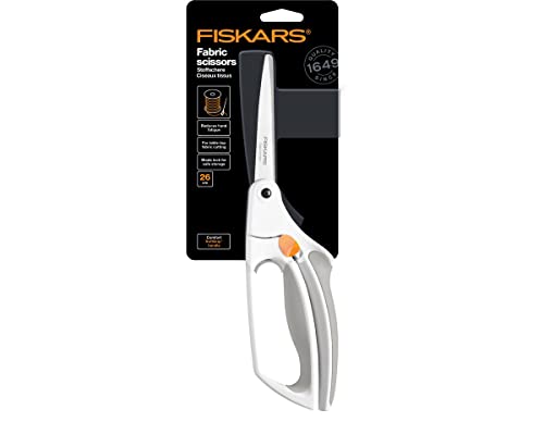 Fiskars Softgrip All-Purpose Scissors, Easy Action, Length: 26 cm, Stainless Steel Blade/Plastic Handles, White, 1059564