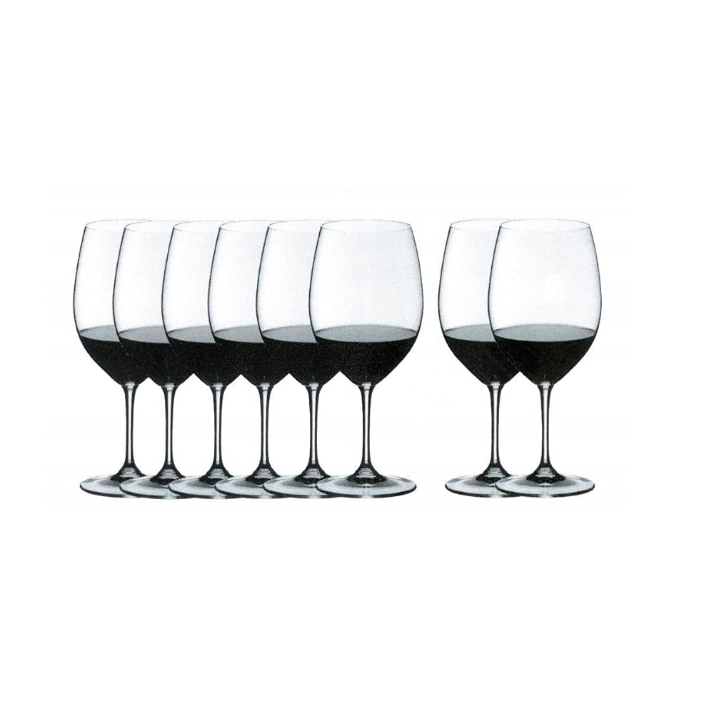 Riedel Vinum Bordeaux Wine Glasses (8-Pack) Bundle with Microfiber Polishing Cloth (3-Pack) (4 Items)