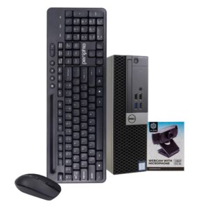 dell optiplex 7040 pc desktop computer, intel i5-6500, 16gb ram, 512gb ssd, windows 10 pro, new 1080p webcam, new wireless keyboard & mouse, new 16gb flash drive, wifi (renewed)