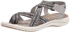 easy street women's sport sandal, grey, 6.5 x-wide