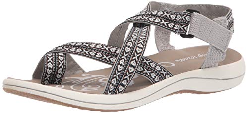 Easy Street Women's Sport Sandal, Grey, 6.5 X-Wide