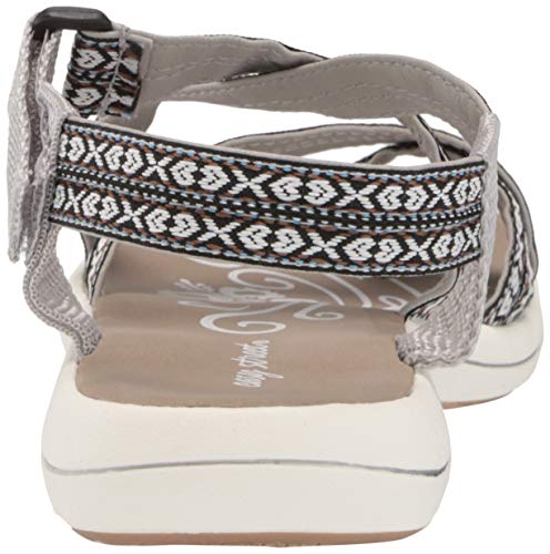 Easy Street Women's Sport Sandal, Grey, 6.5 X-Wide