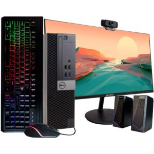 dell 7040 desktop computer pc, i5-6500, 16gb ram, 512gb ssd, windows 10 pro, new 23.6 monitor, rgb keyboard & mouse, rgb speakers, new 1080p webcam, new 16gb flash drive, wifi (renewed)