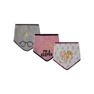 Harry Potter Baby Unisex Bandana Bibs Three Pack Baby Gift for Girls and Boys (Grey/Black/Charcoal)