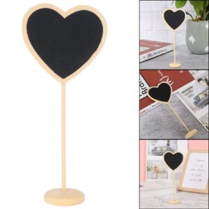 12Pcs Mini Heart Chalkboards Black Board with Stand for Message Board Signs Wood Small Chalkboard Signs for Wedding, Birthday Parties, Table Numbers, Food Signs and Special Event Decoration