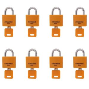 cincinno set of 8 small locks，covered aluminum keyed alike padlocks，30mm weatherproof lock with same key,outdoor padlock for sheds, storage unit ，school gym locker, toolbox