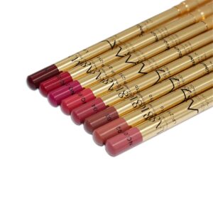 Wismee Lip Liner Pencil Set 8 Colors Professional Matte Lipliner with Sharpener Waterproof Long Lasting Smooth Natural Filler Contour Shaping Lip Makeup for Woman Soft Lip Liner Pen Makeup Cosmetic