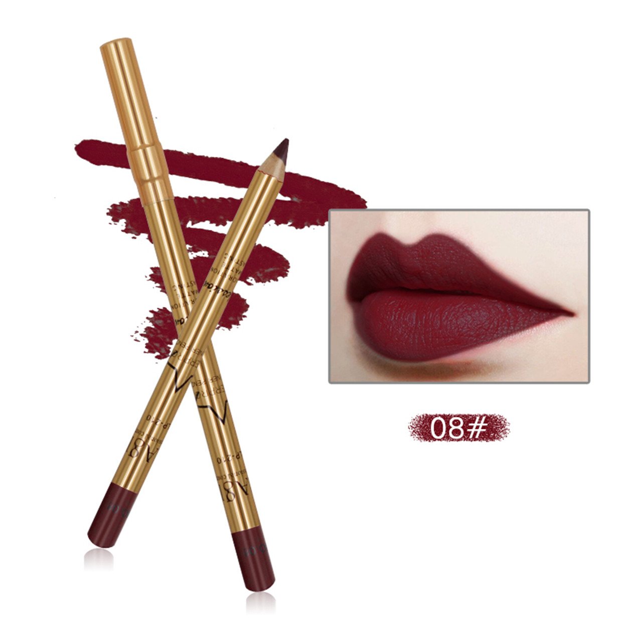 Wismee Lip Liner Pencil Set 8 Colors Professional Matte Lipliner with Sharpener Waterproof Long Lasting Smooth Natural Filler Contour Shaping Lip Makeup for Woman Soft Lip Liner Pen Makeup Cosmetic