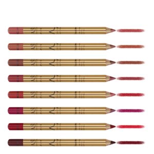 Wismee Lip Liner Pencil Set 8 Colors Professional Matte Lipliner with Sharpener Waterproof Long Lasting Smooth Natural Filler Contour Shaping Lip Makeup for Woman Soft Lip Liner Pen Makeup Cosmetic