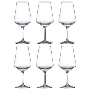 Amazing Abby - Sherry - 20-Ounce Unbreakable Tritan Wine Glasses (Set of 6), Plastic White Wine Glasses, Reusable, BPA-Free, Dishwasher-Safe, Perfect for Poolside, Outdoors, Camping, and More