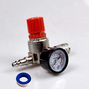 air compressor pressure regulator 1/4" mini pressure gauge, double connection pressure regulator air compressor air pump accessories 180psi 12bar (three-way valve)