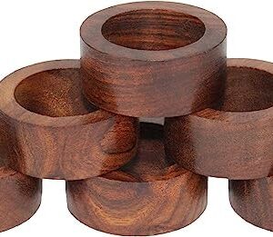 Divine glance Napkin Rings Dining Table Napkin Holder, Classic Everyday Use Thanksgiving, Christmas Napkin Rings Buckles,Festive Party Gift Farmhouse for Table (Set of 12, Brown)