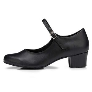 juodvmp character shoes for women dance shoes 1920‘s swing tango shoes with kitten heel model l042 black,8.5 us