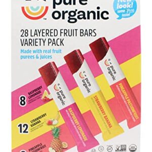 Pure Organic Layered Fruit Bars Variety Pack 28 count (Pack of 1).