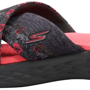 Skechers Women's On-The- Go 600-Monarch Charcoal/Hot Pink Slide Sandal 8 M US