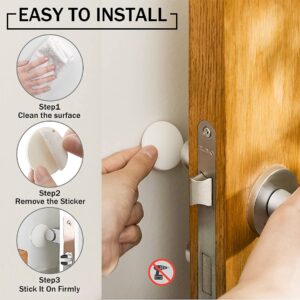 N brand 1.57inche Door Stopper Wall Protector, Adhesive Reusable Bumper Protector, with Strong 3M Adhesive,Quiet, Shock Absorbent Gel, Door Knob Wall Shield, White