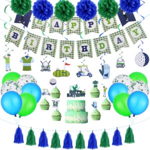 golf birthday party supplies golf 1st birthday decorations golf birthday decorations for men golf happy birthday banner golf cake topper golf decorations for party colorful balloons for birthday