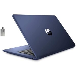 hp 2021 stream 14" hd sva laptop computer, intel celeron n4000 processor, 4gb ram, 64gb emmc flash memory, webcam, 1-year office, intel uhd graphics 600, win 10s, royal blue, 128gb snowbell usb card