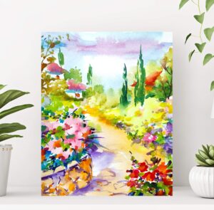 wall art secret garden landscape traditional fashion art watercolor paint glam poster print from artist