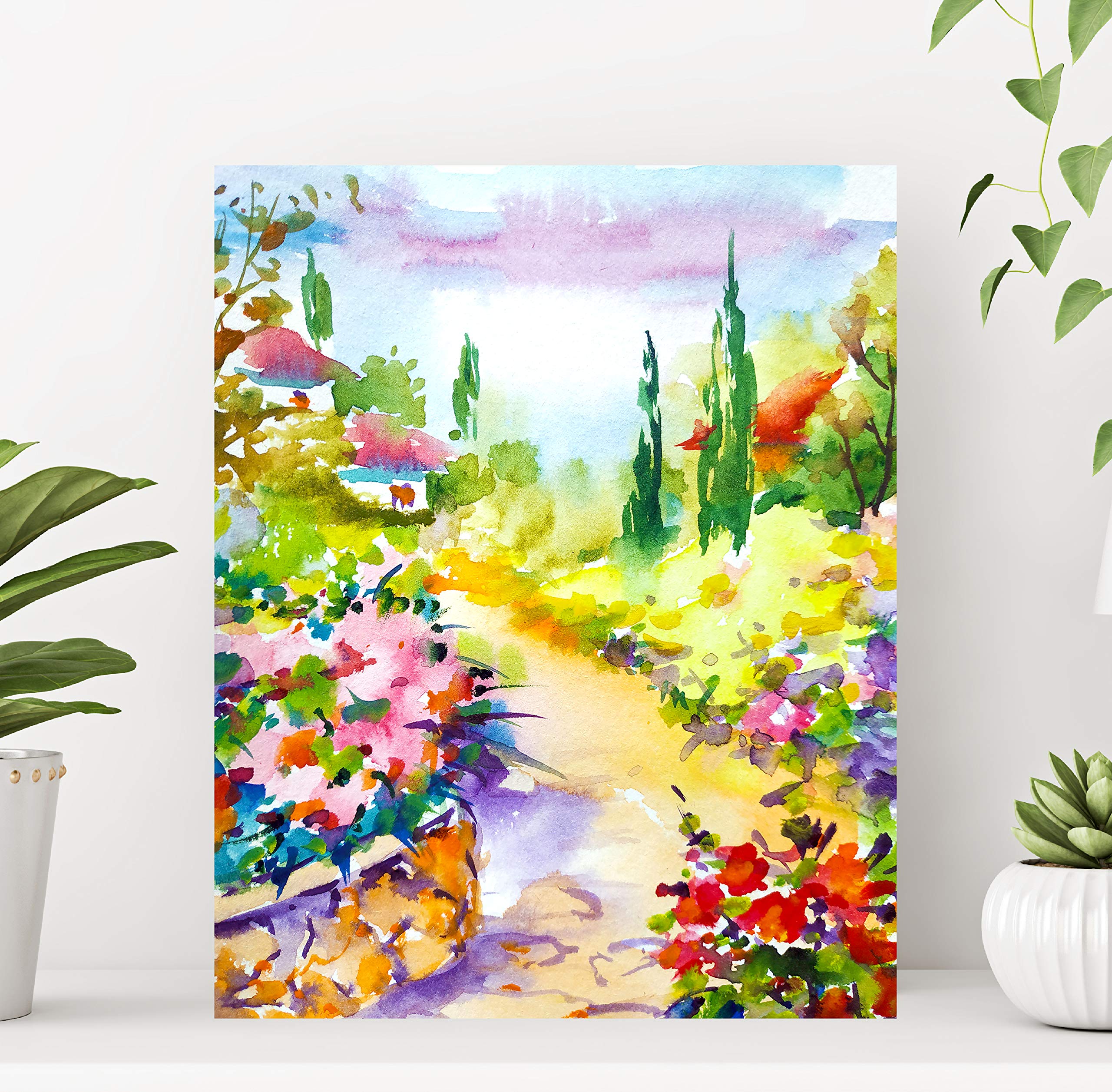 Wall Art Secret Garden Landscape Traditional Fashion Art Watercolor Paint Glam Poster Print From Artist