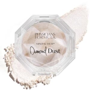 physicians formula diamond dust mineral powder starlit glow, translucent setting powder makeup, finishing powder for face, clean beauty, dermatologist approved