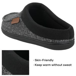 ULTRAIDEAS Men's Nealon Moccasin Clog Slipper, Slip on Indoor/Outdoor House Shoes(Black/Gray, 9-10)