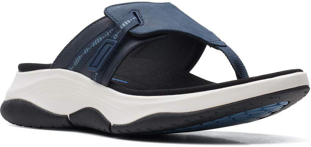 Clarks Women's Wave 2.0 Sea Sandal, Navy Combination, 11 W