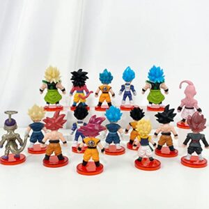 Dragon Ball Z 16-Piece Action Figure Set, 3-inch Collectibles for Cake Toppers & Party Favors