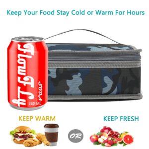 FlowFly Small Insulated Lunch box Portable Soft Bag Mini Cooler Thermal Meal Tote Kit with Handle for Work & School, Camo