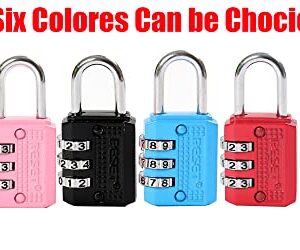 RESET-071 3 Digit Small Combination Lock Tiny Padlock for Mini Locker Box Luggage Suitcase Backpack Black