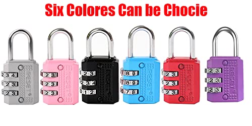 RESET-071 3 Digit Small Combination Lock Tiny Padlock for Mini Locker Box Luggage Suitcase Backpack Black