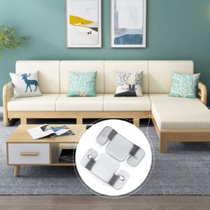 SONGTIY 8PCS Sectional Couch Connectors Furniture Connector, Premium Metal Sofa Interlocking Sofa Connector Bracket with Screws, Suitable for Loveseat