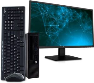 hp elitedesk 800 g1 ultra small business pc desktop computer, intel core i5, 8gb ram, 500gb hdd, windows 10 pro, new 23.6 fhd led monitor, 16gb flash drive, wireless keyboard & mouse, wifi (renewed)