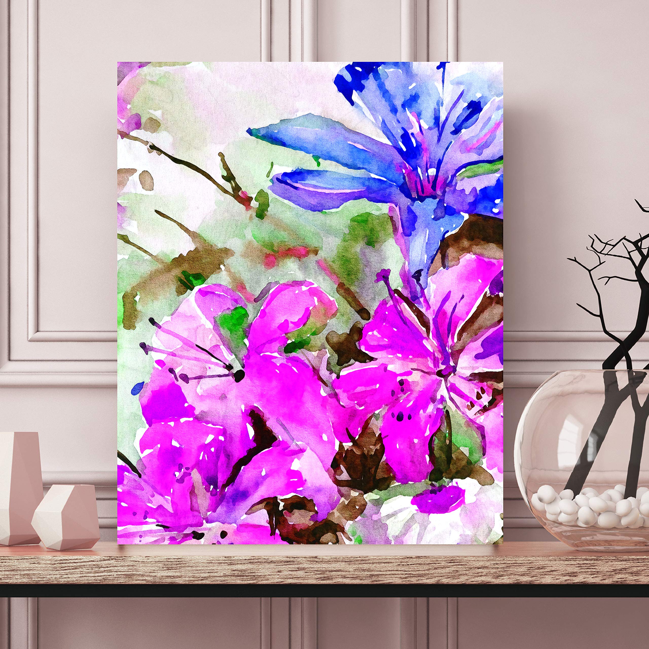 Wall Art Spring Flowers in vase Still Life Traditional Fashion Art Watercolor Paint Glam Poster Print From Artist