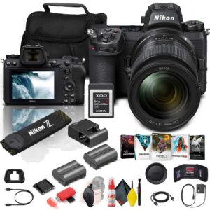 nikon z 6ii mirrorless digital camera 24.5mp with 24-70mm f/4 lens (1663) + 64gb xqd card + enel15c battery + corel software + case + cleaning set + more - international model (renewed)