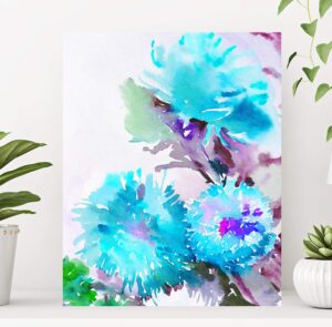 wall art spring flowers in vase still life traditional fashion art watercolor paint glam poster print from artist