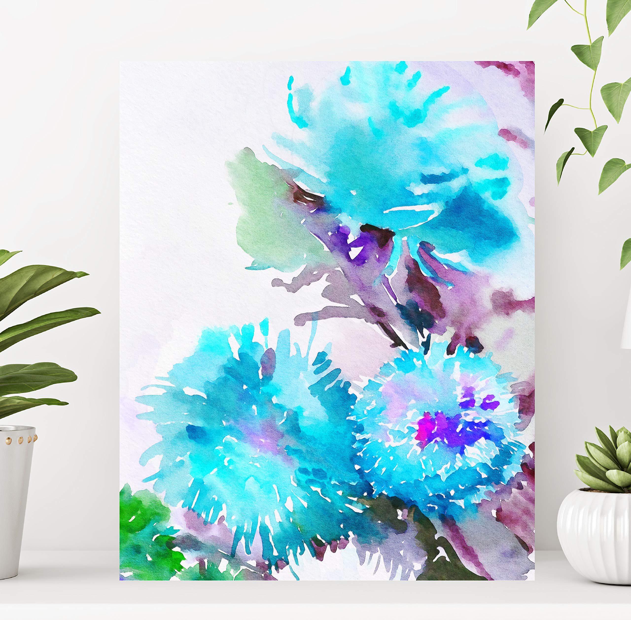 Wall Art Spring Flowers in vase Still Life Traditional Fashion Art Watercolor Paint Glam Poster Print From Artist