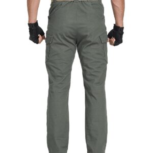 FEDTOSING Tactical Pants for Men with 9 Pockets Cotton Cargo Work Military Trousers Stretch Hiking Combat Rip-Stop Pants Green 42x30