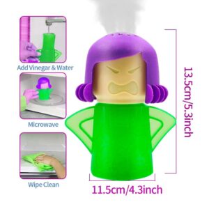 Abnaok Angry Mom Microwave Cleaner and Chilly Mama Fridge Deodoriser 2PCS Easily Clean in Minutes for Home or Office with English Manual